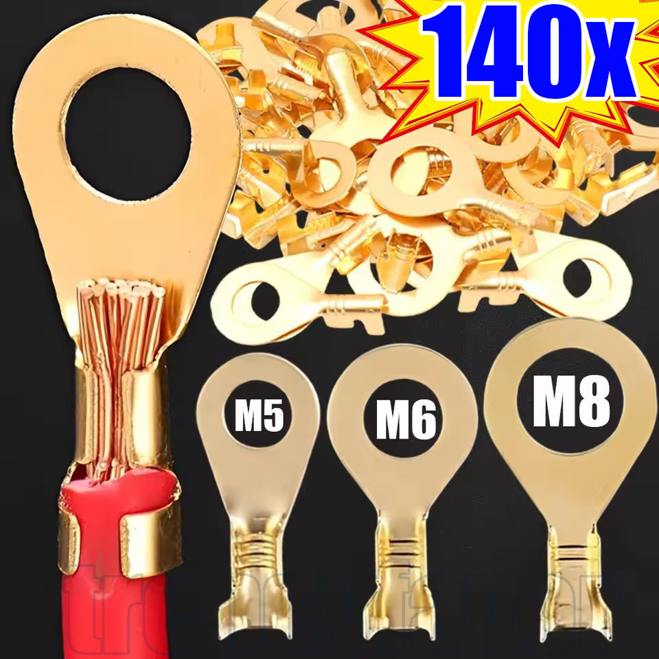 140Pcs O-Type Cold Pressed Terminal Block - Electrical Wire Connector ...