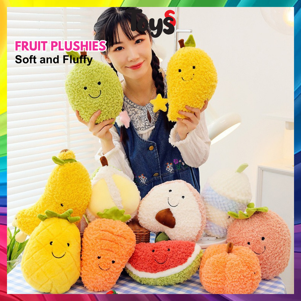 Toyss Cartoon Buah Buahan Fruit Plush Doll Cute Fruit Plushie Patung ...
