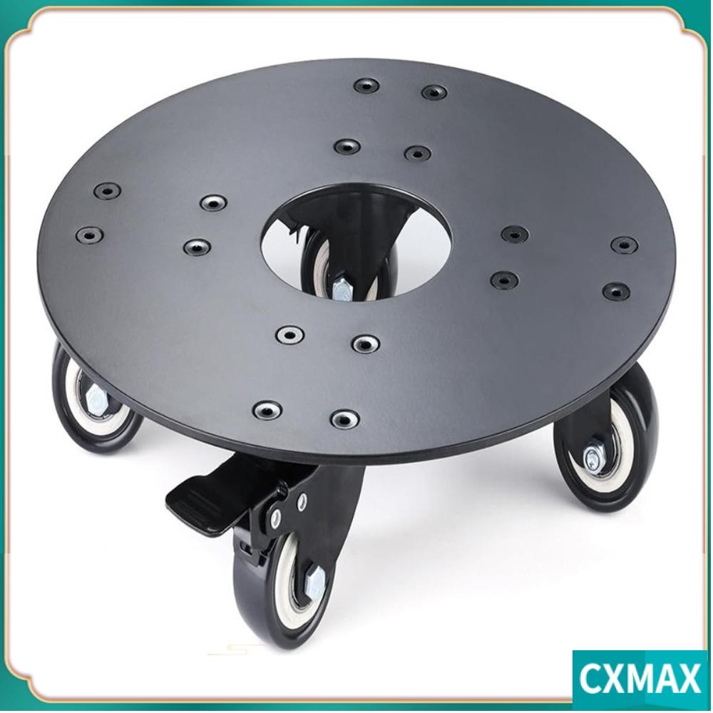 CVMAX Flower Pot Wheels, Heavy Duty Flower Pot Rack Round Metal Tray ...