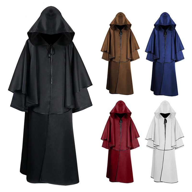 Medieval Cloak Hooded Robe Cloak Monk Wizard cosplay Script Killing ...
