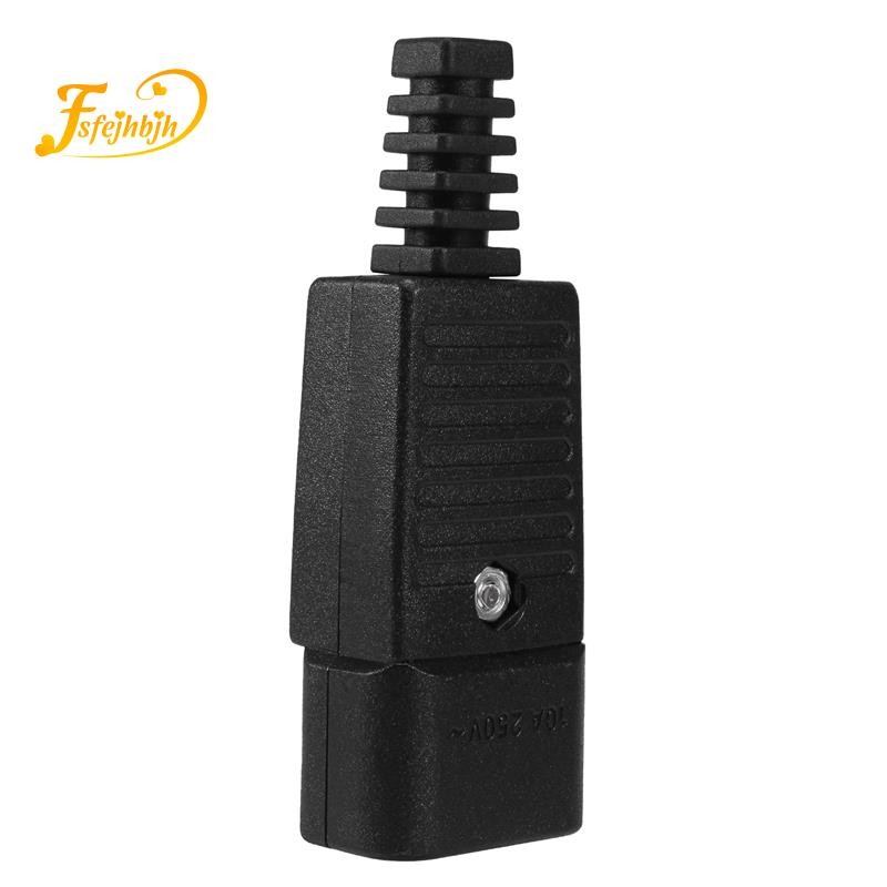Black IEC-320 C14 Male Plug AC Power Inlet Socket Connector 250V 10A ...