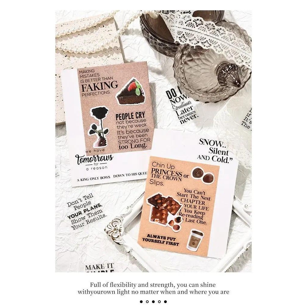 JIANWU Pure Poet Series Vintage English Text Letter Material Collage ...