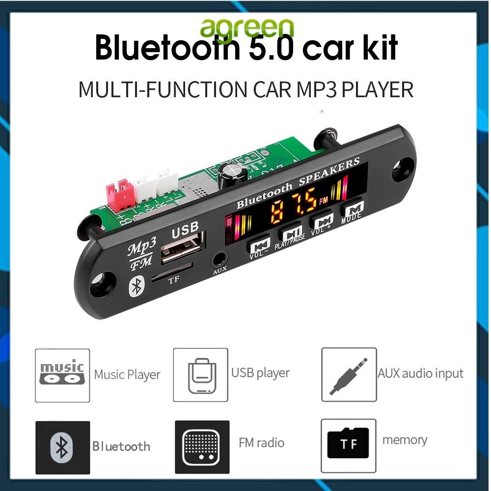 AG 18V 50W Amplifier MP3 Decoder Board Bluetooth V5.0 Car MP3 Player ...