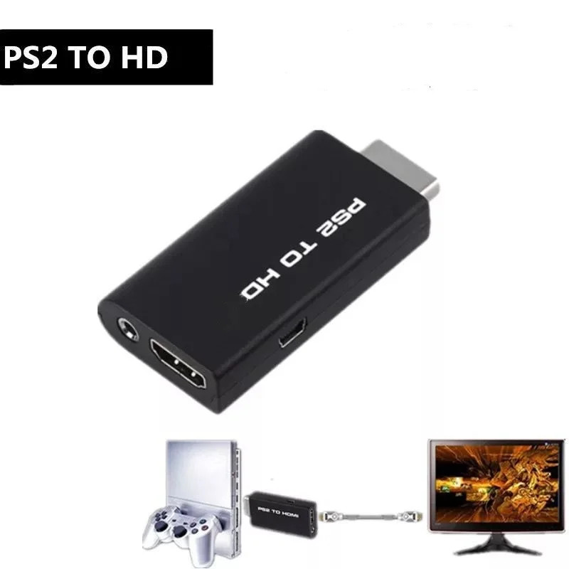 For PS2 HDMI Video Converter 1080P Full HD Adapter With Analog Audio ...