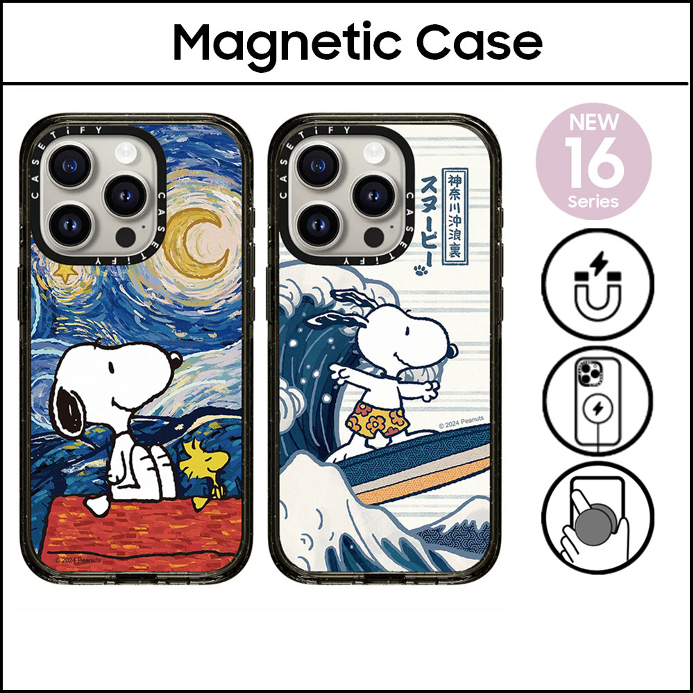 CASETi Surfing Snoopy Hard Plastic Acrylic Case Cover For iPhone 16 11 ...