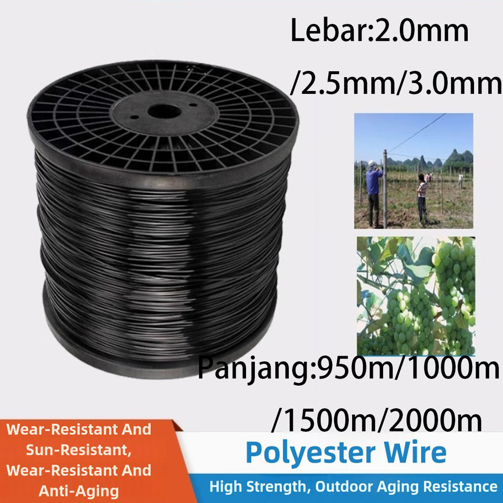 polyester wire Plastik Steel 2.0mm 2.5mm 3.0mm untuk Tanam Sayur Buah ...