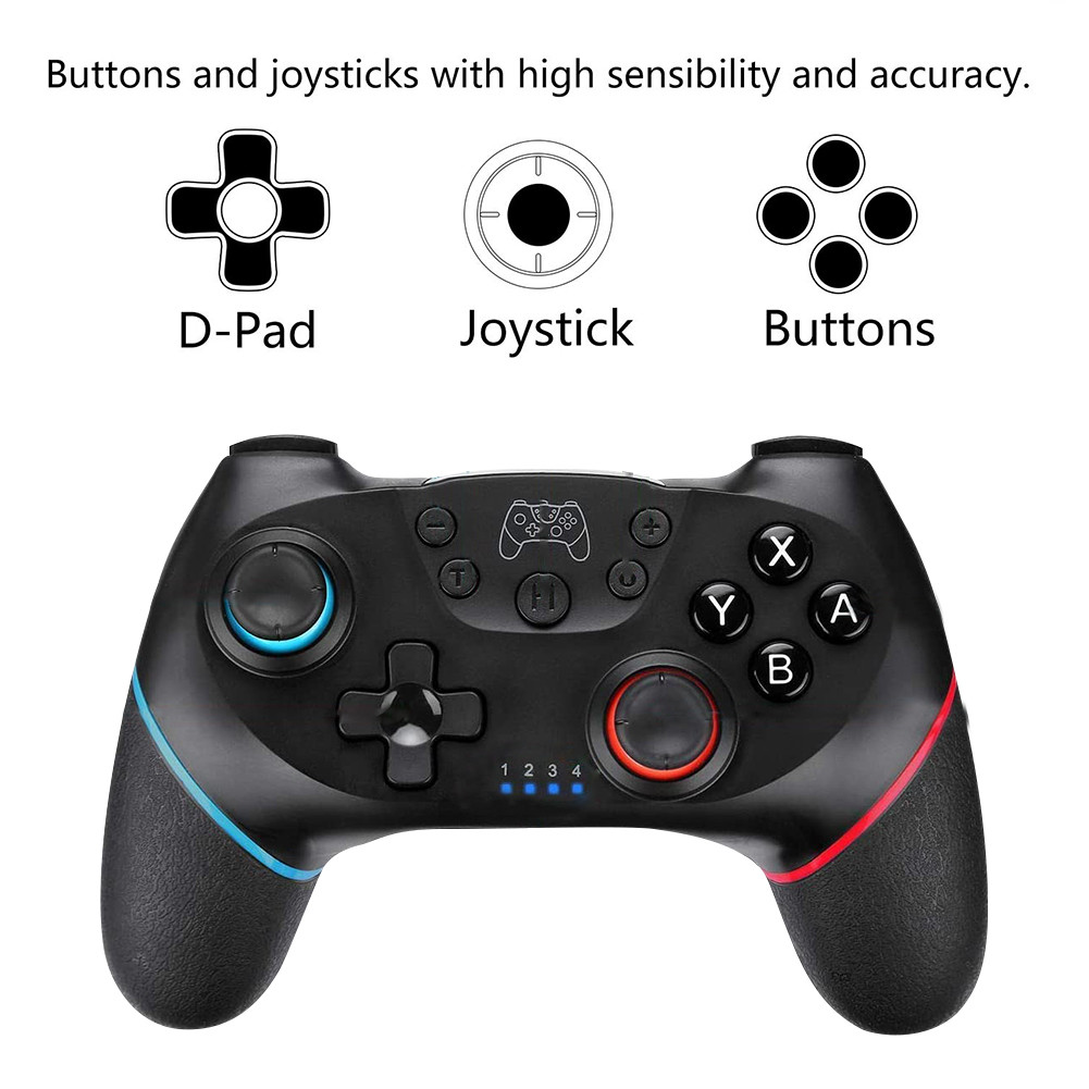 Wireless Controller Bluetooth-compatible Dual Vibration Joystick for ...