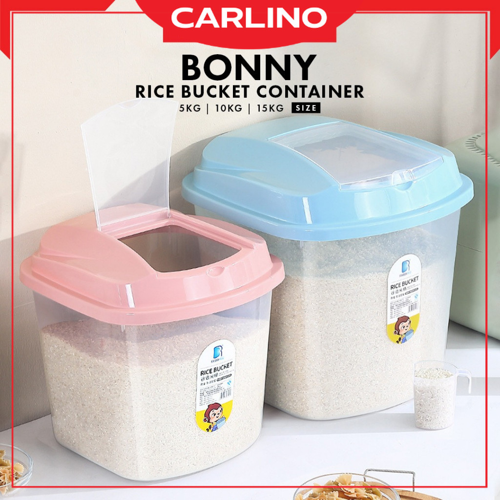 CARLINO:BONNY rice bucket/bekas beras/rice dispenser/rice storage ...