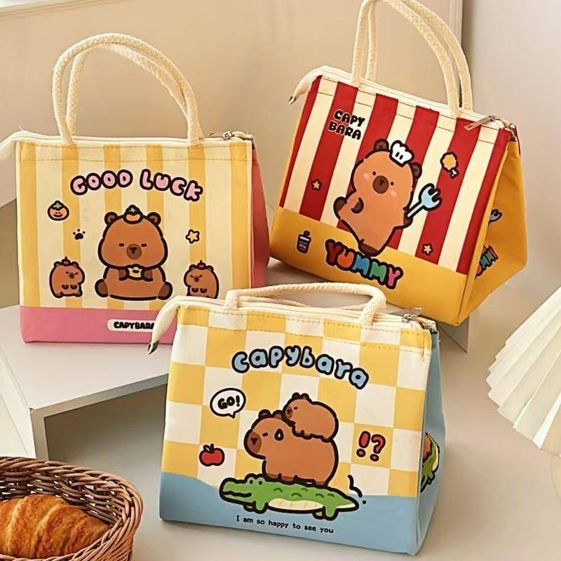 Capybara Cartoon Portable Fridge Thermal Bag Women Children's School ...