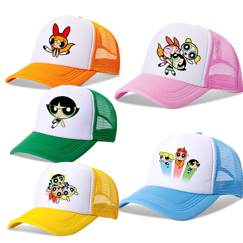 Powerpuff Girls Baseball Cap Blossom Bubbles Buttercup Kids Sunhat Cute ...