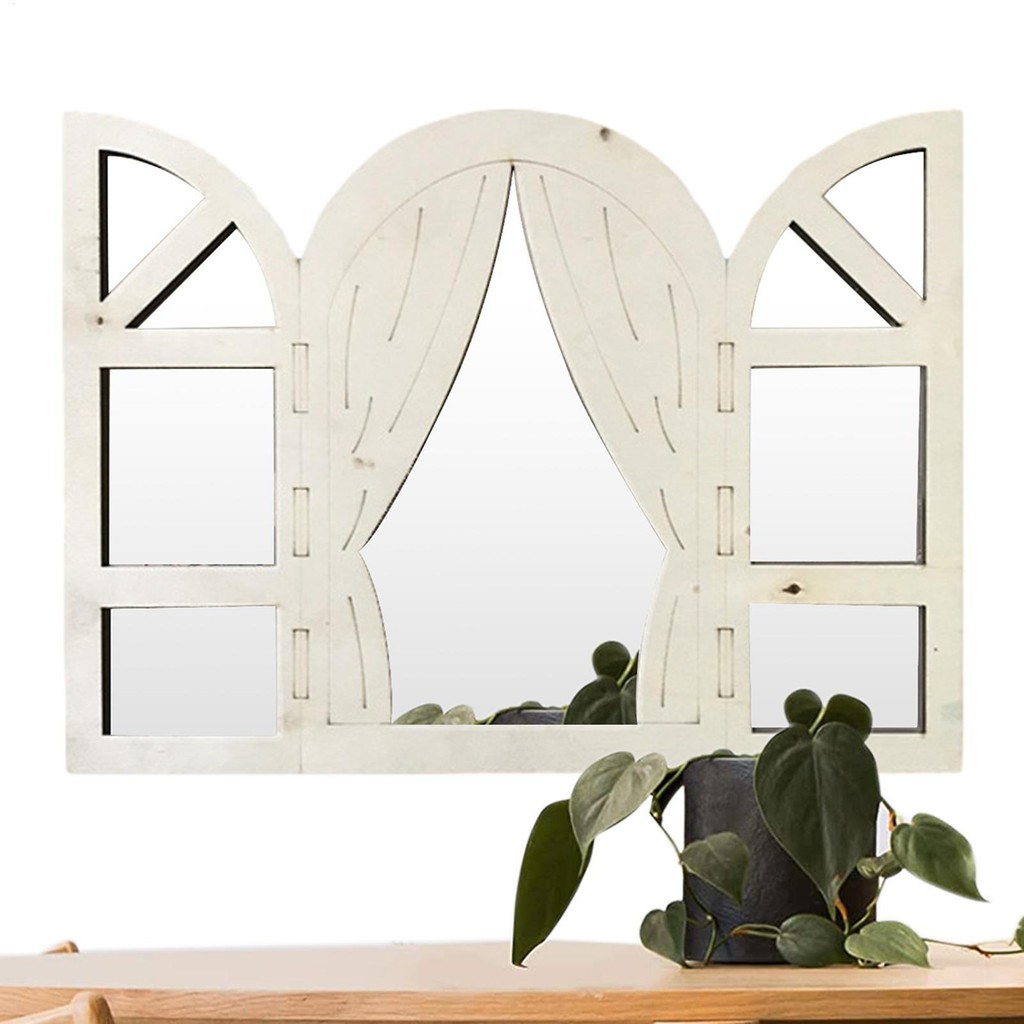 Faux Window Wall Decor Acrylic Wood Arched Faux Window for Wall Back ...