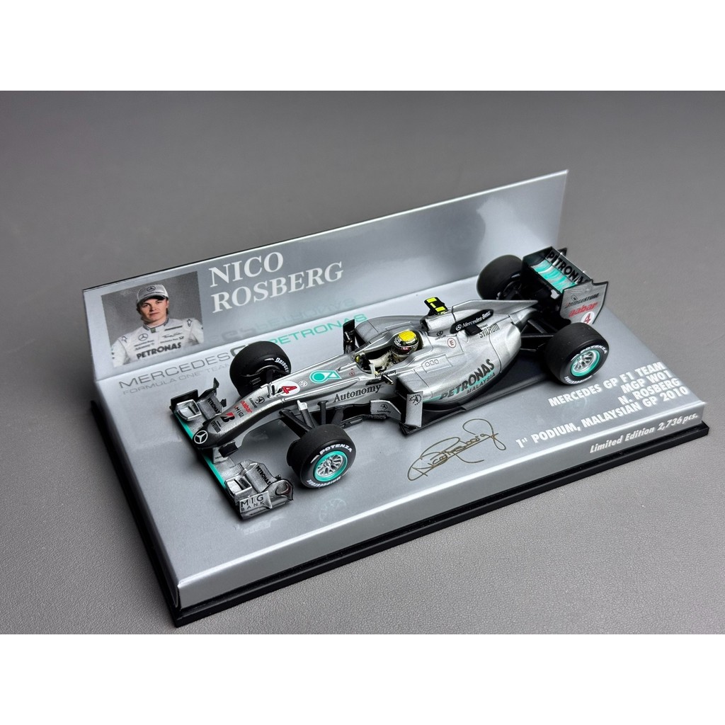 Mini Cut 1/43 Mercedes-Benz F1 Fleet Mgp W01 Roseberg 2010 Race Season ...