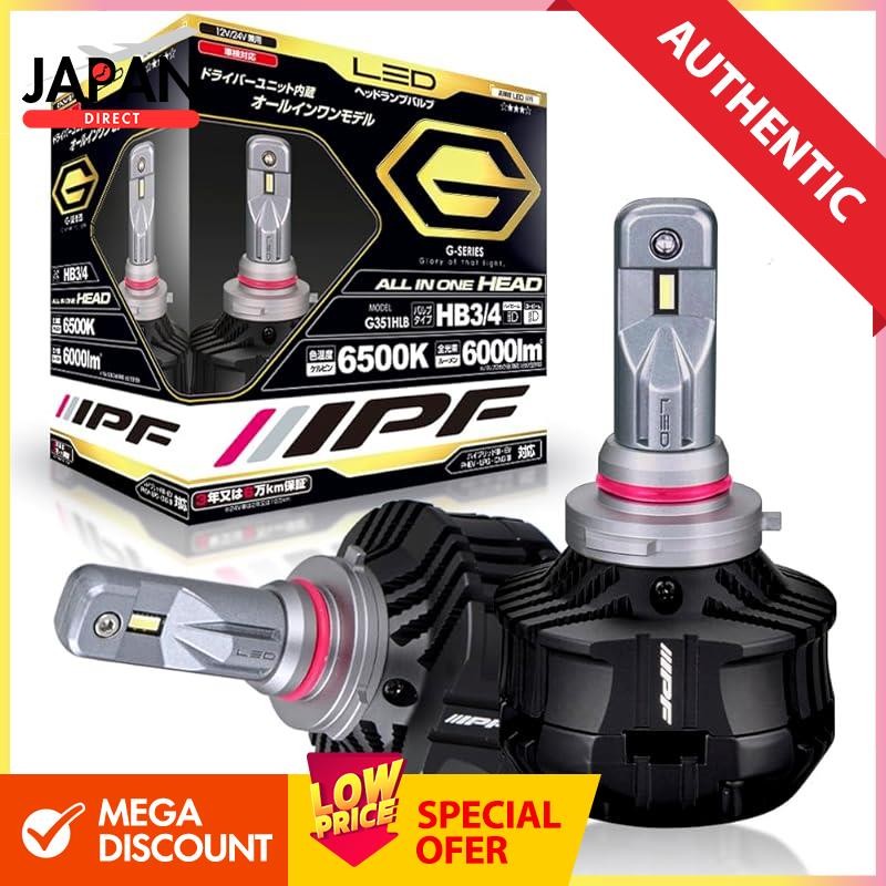 IPF Headlight LED for cars HB3 HB4 6000lm 6500K White 12V 24V ...