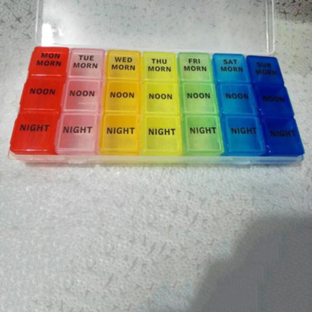 FDK Medication Storage Box 7 Days Pill Medicine Box 21 Grid Tablet Pill ...