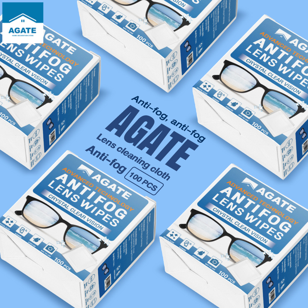 【Agate Design】 100PCS Glasses Anti Fog Wipes Anti Fog Wipe Kertas Lensa ...