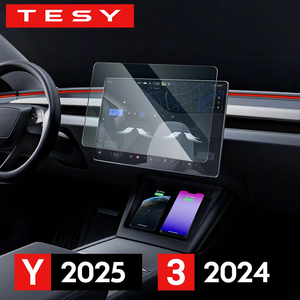 For Tesla New Model Y Launch 2025 Model 3 Highland 2024 Tempered Glass ...