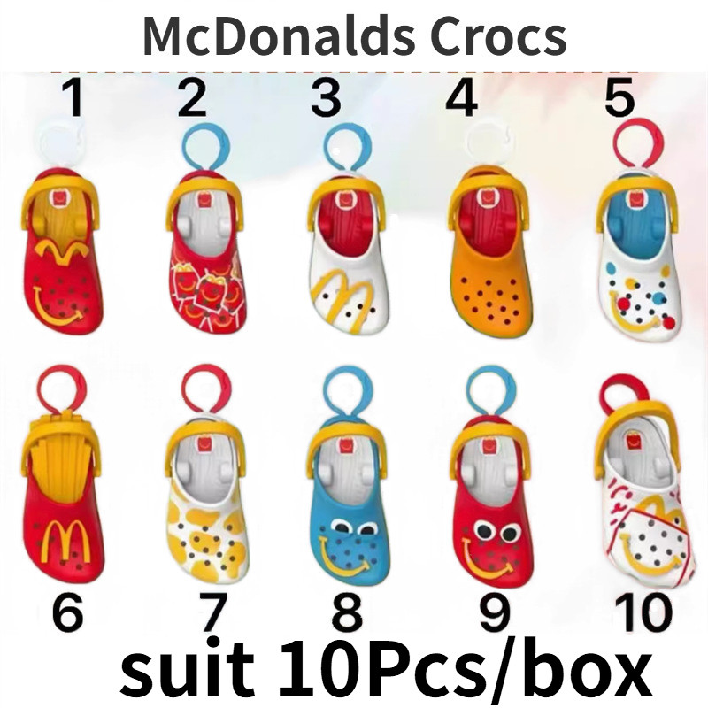2024 Happy Meal Children's Suit 10Pcs/Box Mcdonalds Crocs Keychain Mcdo ...