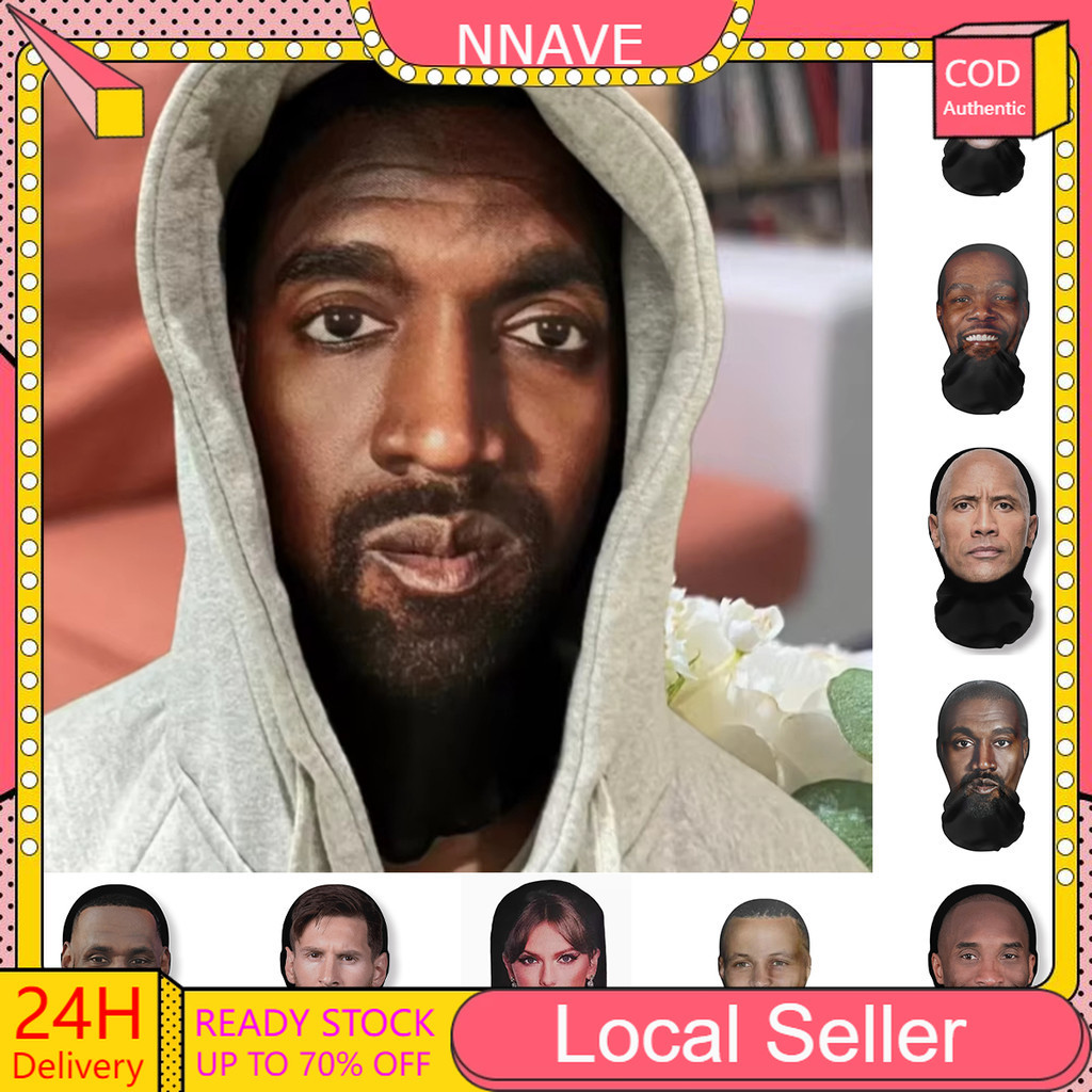 3D human face Funny Superstar simulation head cover Messi CR7 James ...