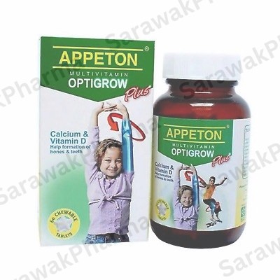 Appeton Multivitamin Optigrow Plus Calcium & Vitamin D Chewable Tablet ...