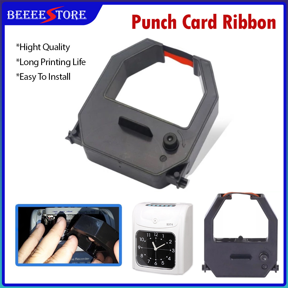 TIME RECORDER PUNCH CARD INK RIBBON CARTRIDGE Replace Refill Smooth ...