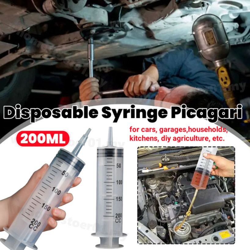 【4Pcs】200ml NON MEDICAL Disposable Syringe 一次性针筒 注射器 Picagari Besar Big ...