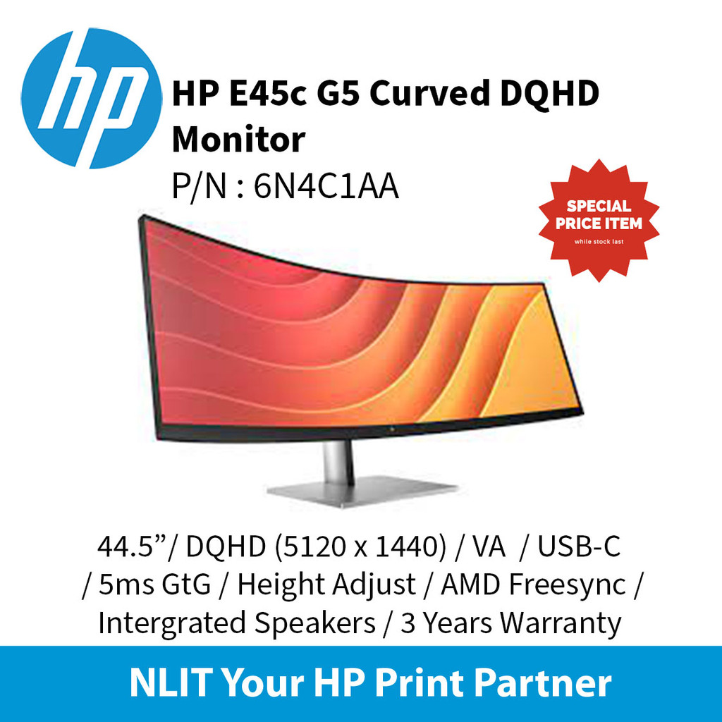 HP E45c G5 Curved DQHD Monitor (44.5") 6N4C1AA | Shopee Malaysia