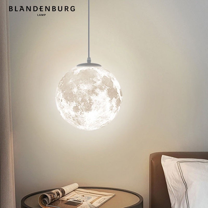 Nordic Hanging Wire Adjustable Chandelier Moon Shape Pendant Light Iron ...