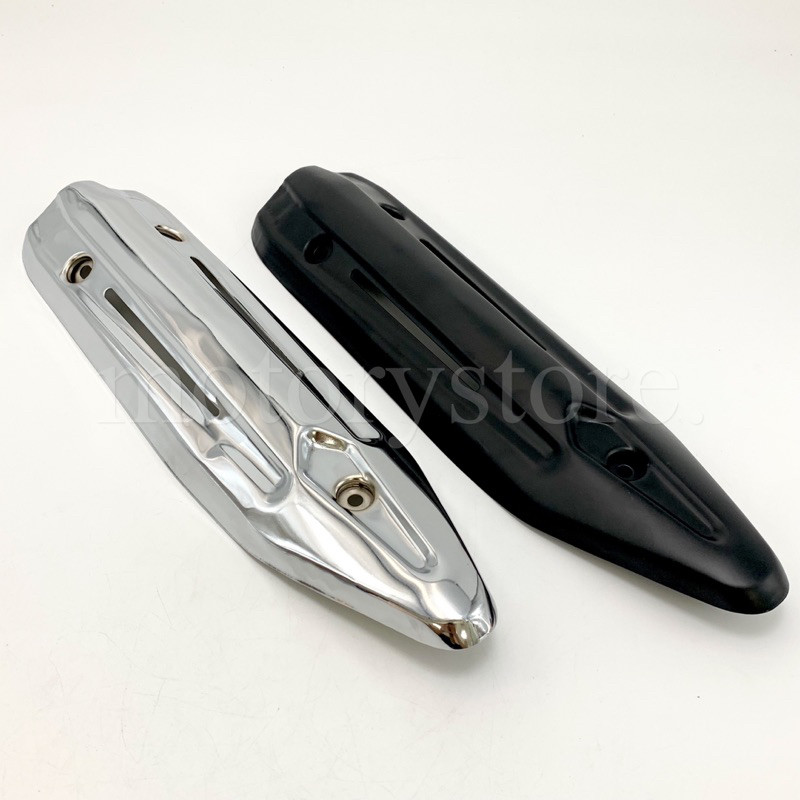 YAMAHA LC135 NEW V2 - MUFFLER PROTECTOR, REAR ( CHROME / BLACK ) COVER ...