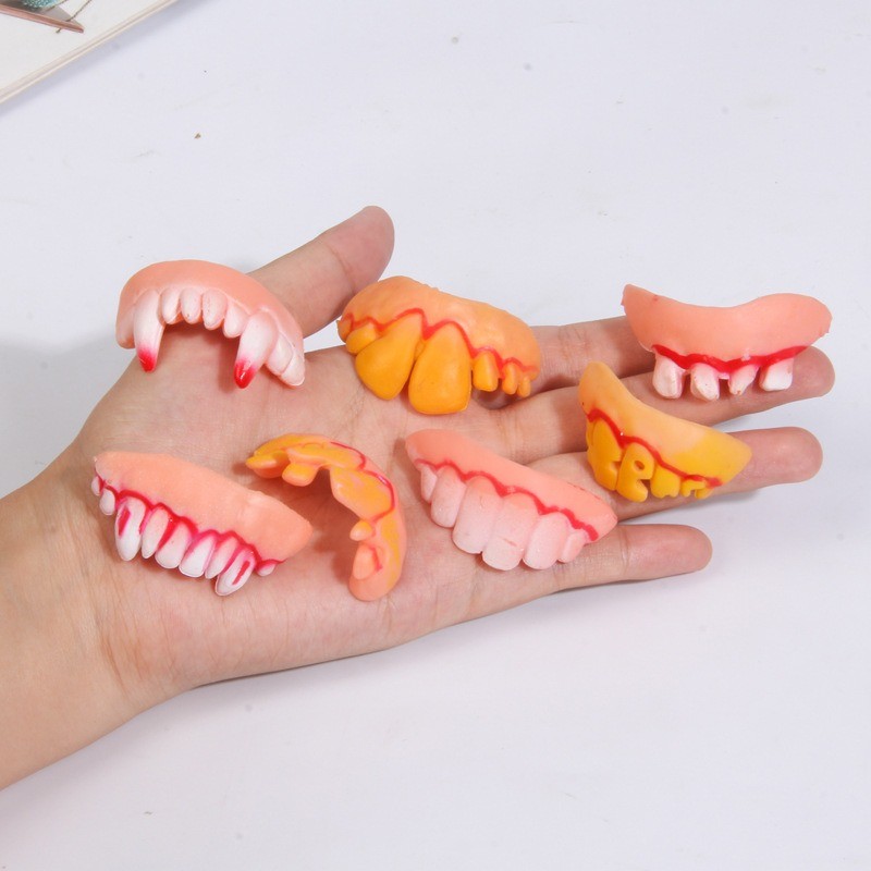 Simulation Rotten Fake Teeth Cosplay Prop Dentures Funny Party Trick ...