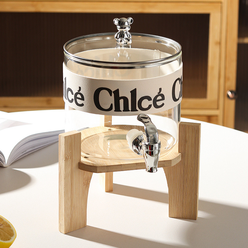 Baru 2.6l paip air kaca buah baldi teh minuman layan diri baldi isi ...