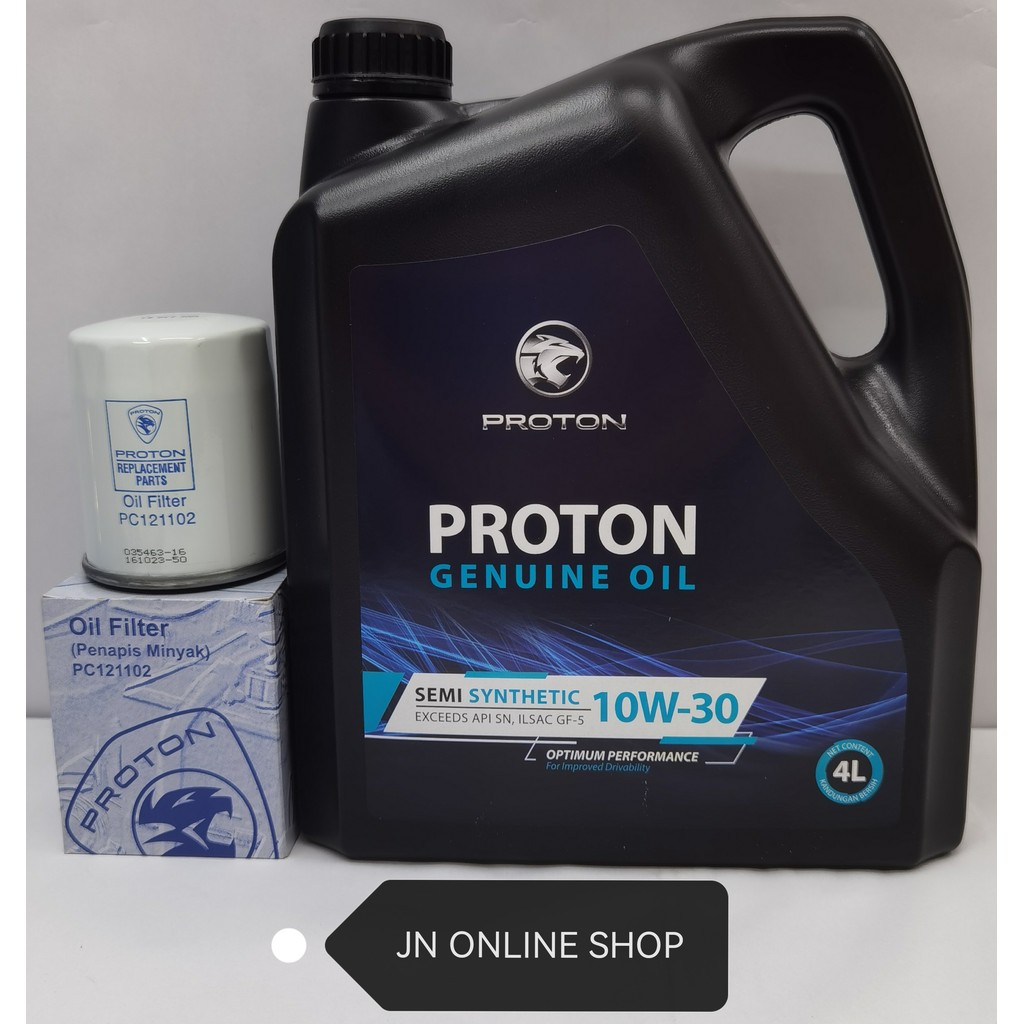 Proton Genuine SAE 10W-30 API SN Semi Synthetic Engine Oil (4 Litre ...