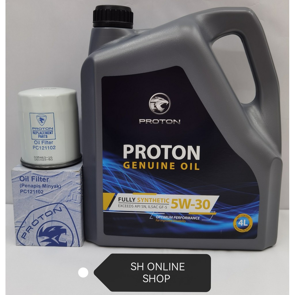 Proton Genuine SAE 5W-30 API SN Fully Synthetic Engine Oil (4 Litre ...