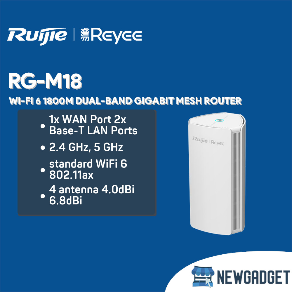 RUIJIE REYEE RG-M18 WI-FI 6 1800M DUAL-BAND GIGABIT MESH ROUTER ...