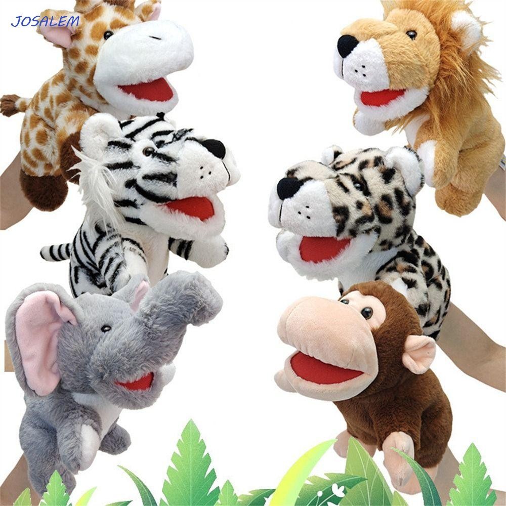 JOSALEM Animal Hand Puppets, Jungle Animal Movable Mouth Plush Hand ...
