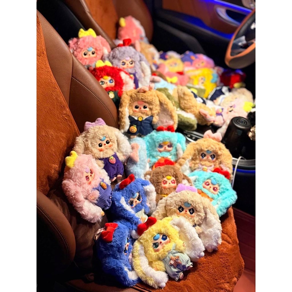 Blind box keychain baby three rabbit macaron V2 hanging bag, stuffed ...