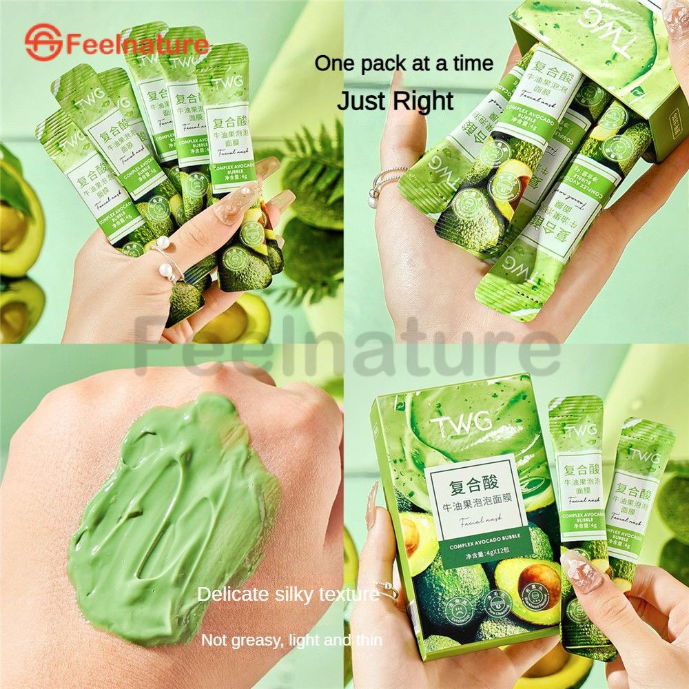TWG Bubble Face Mask Compound Acid Avocado Purifying Foam Mud Hydrating ...