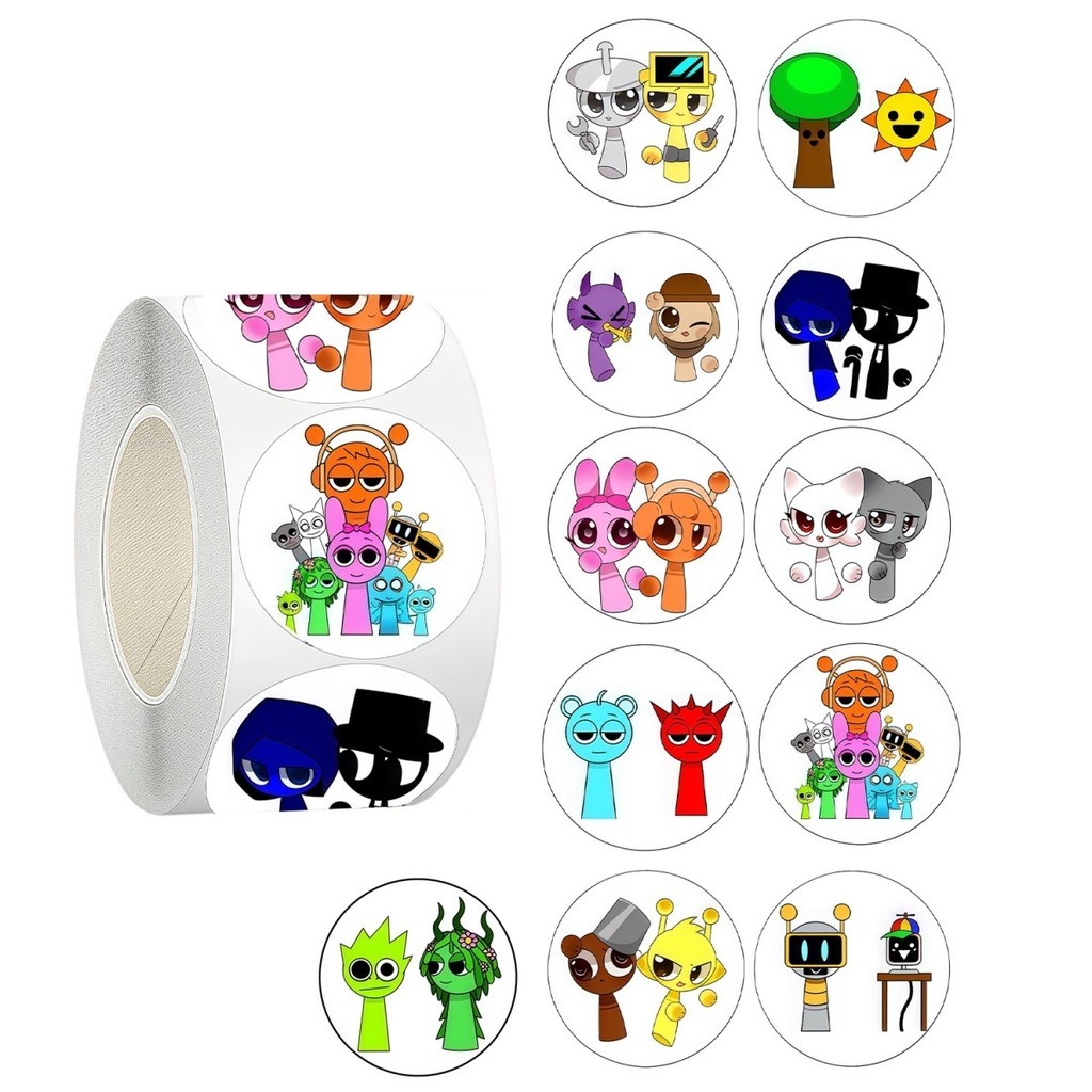 1,000 Stickers Hot-selling Rhythm Box sprunki Game Peripheral Cartoon ...