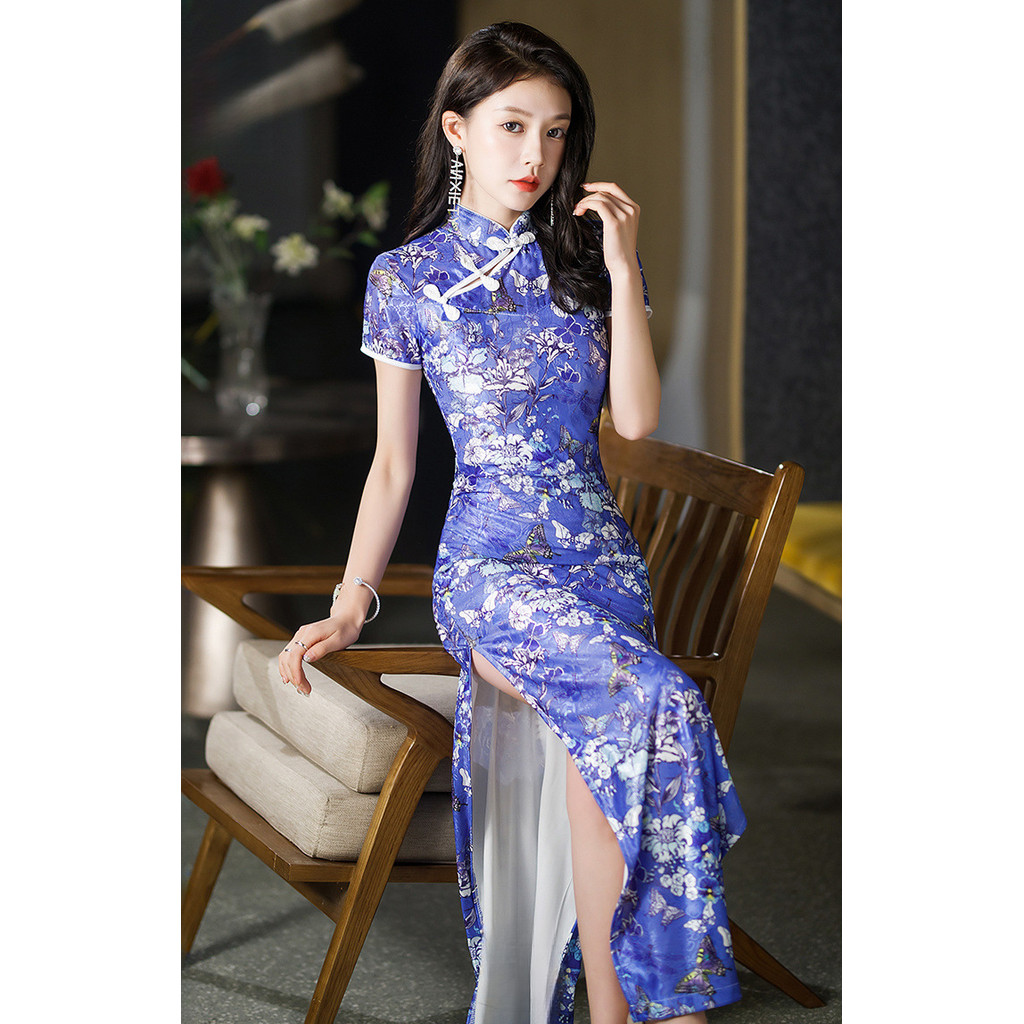 [Dsmyz] Lace Cheongsam Dress Women Elastic Slim Fit to S-6XL | Chinese ...