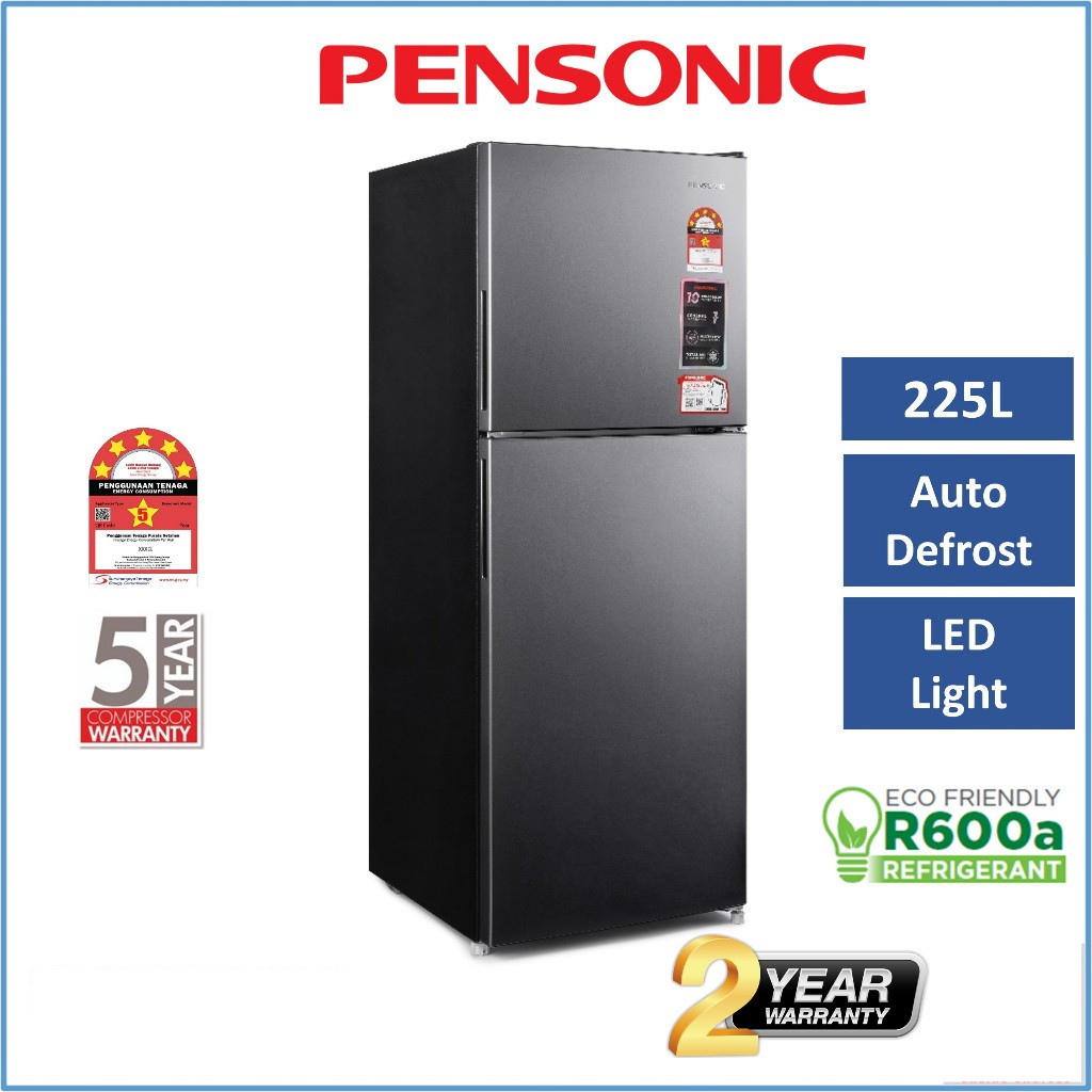 Pensonic PRT-2250 2 Doors Refrigerator 225L Fridge Peti Sejuk | Shopee ...