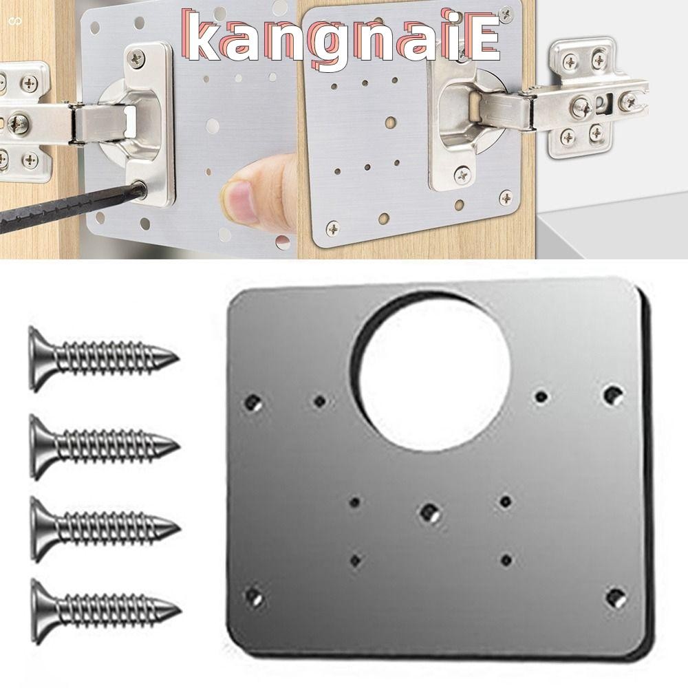 KANGNAI Kitchen Cabinet Hinge Repair Plate, Silver with 4 Screws Hinge ...