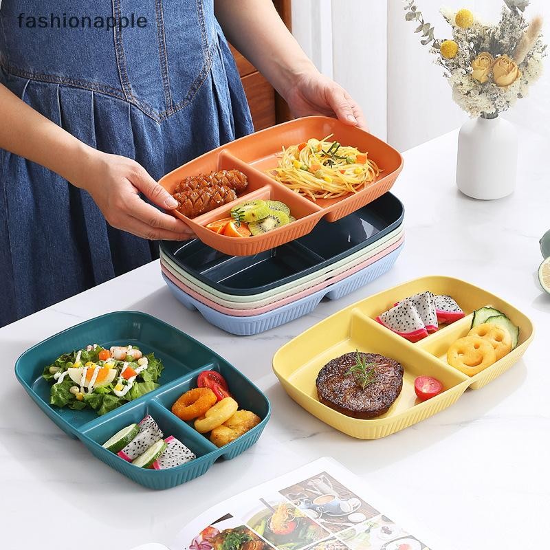 FAMY Divided Dish Diet Reusable Dinner Plate Kitchen Dinnerware Portion ...
