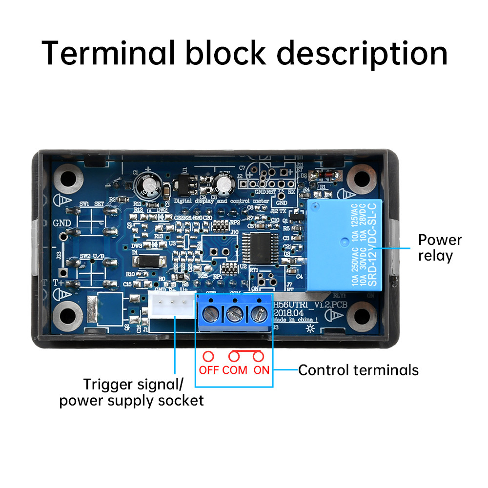 Pcbfun H56HR delay relay adjustable trigger timing cycle suction on/off ...