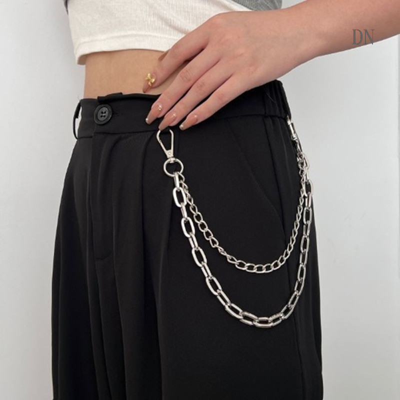 [DN] New Product Pants Chain Fashion Men Pants Chain Simple Double ...