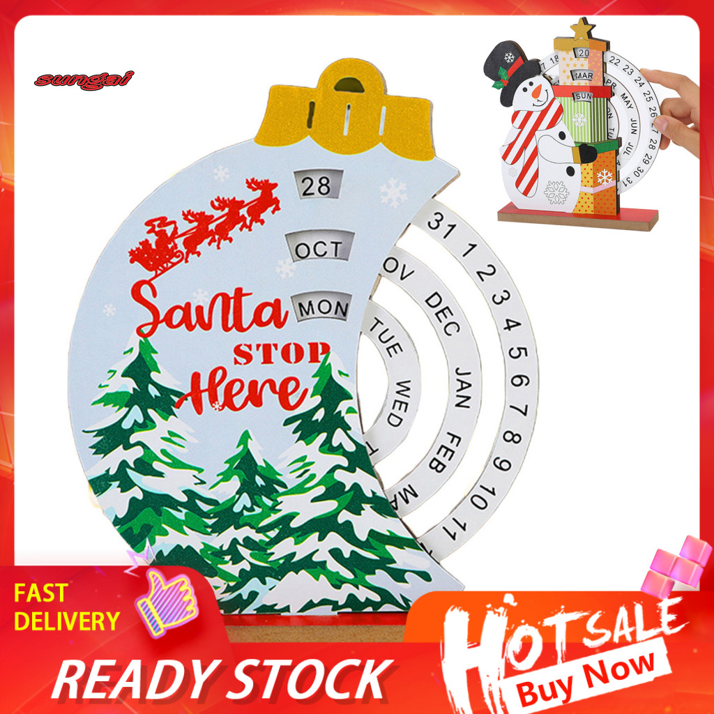 SUN_ Environmentally Friendly Calendar Rotating Wall Calendar Wooden ...