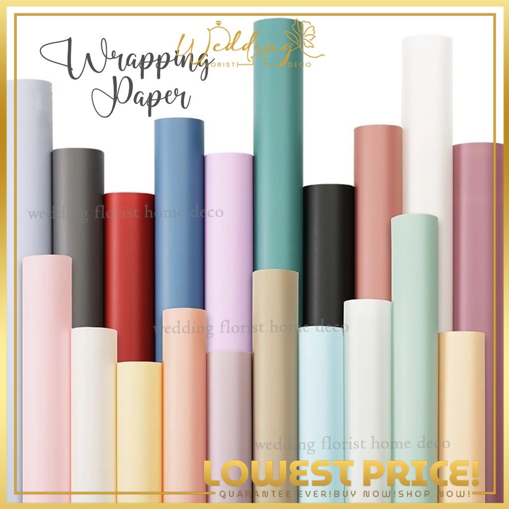 20PCS - PLAIN COLOUR WRAPPING PAPER/BOUQUET PAPER/GIFT WRAPPER/GOLD ...