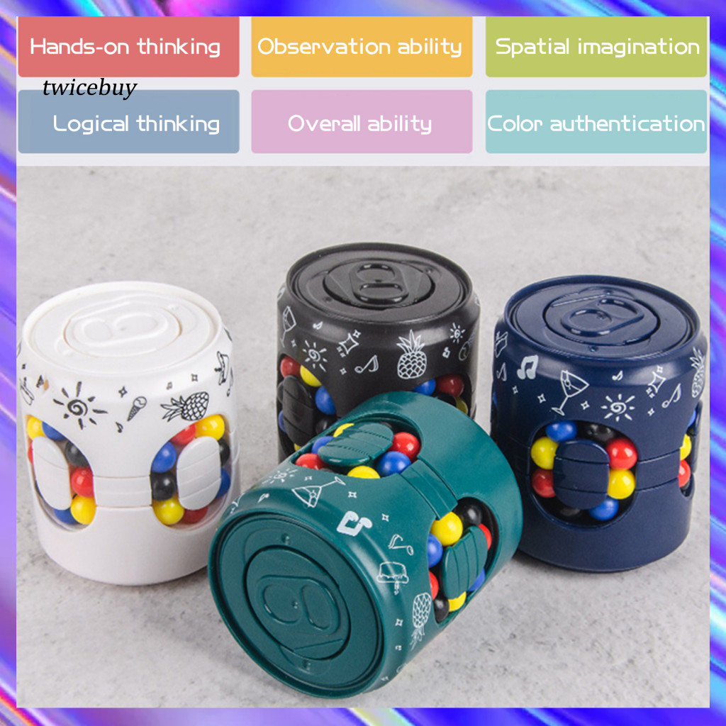 [TY] Bead Puzzle Toy Children Bean Toy Colorful Rotating Bean Fidget ...