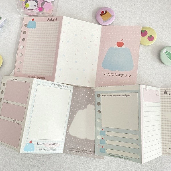 Steve Aesthetic 10pcs tri-fold Star Pudding M5 loose-leaf Inner Page ...