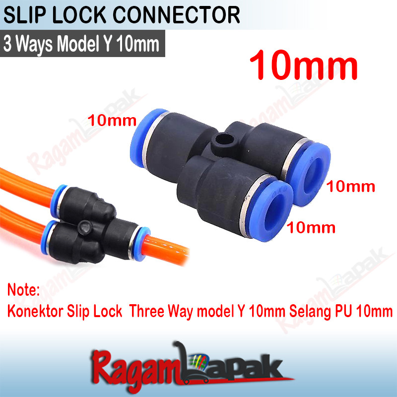 Slip Lock Connector Model Y 10mm / 3 way / pneumatic model Y 10mm ...