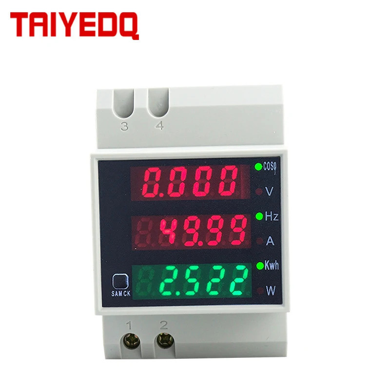 D52-2058 Wattmeter Din rail Volt current Meter Power Factor digital ...