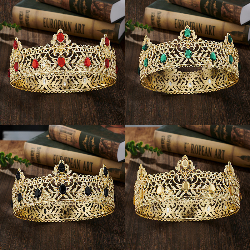 Cross-border European American Golden Men's Crown Simple Multicolor ...